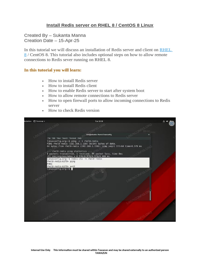 How To Install Redis Server On RHEL 8 | PDF | Command Line Interface | Computer Science