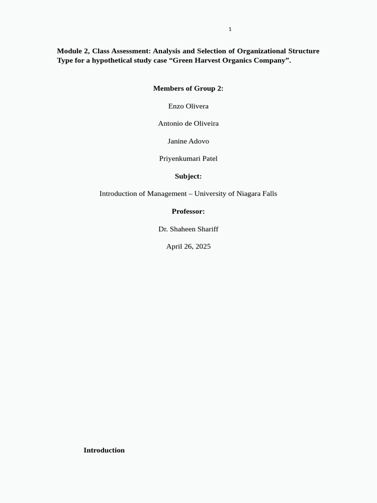 Module 2 Intro To Management - Group 2 Assestment | PDF ...