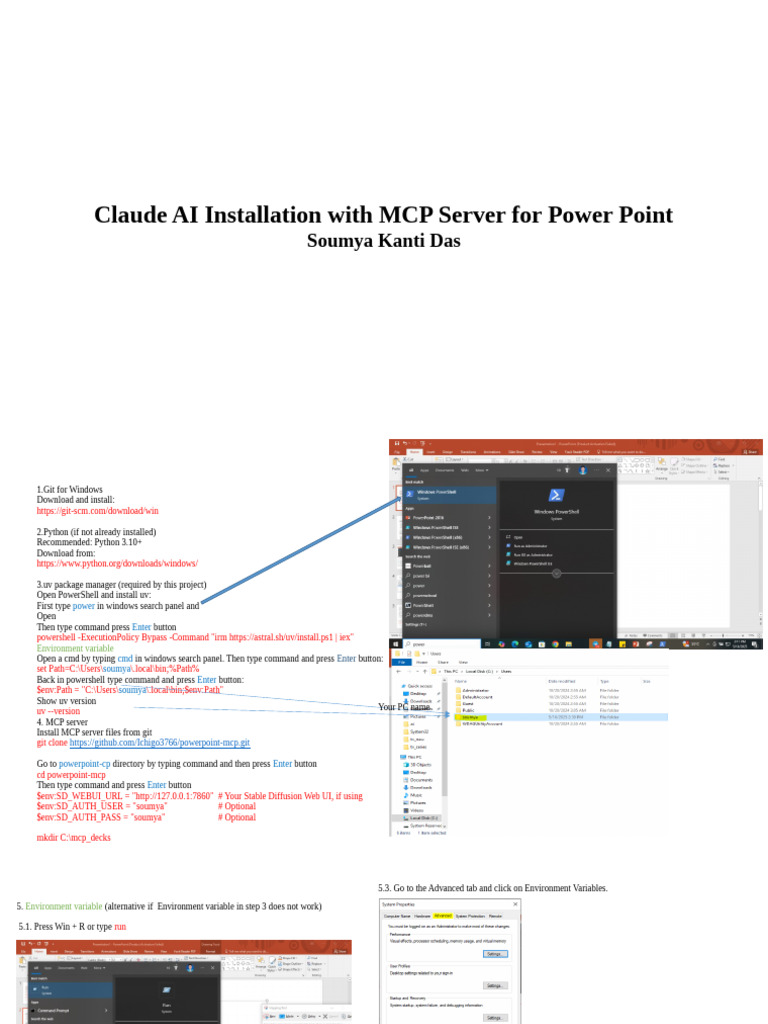 Claude AI Setup for PowerPoint Integration | PDF | Microsoft Windows ...