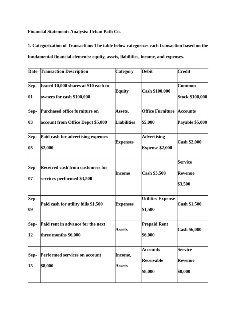 Financial Statements Analysis (WRITTEN ASSIGNMENT 1 - BUS 1102-01 | PDF ...