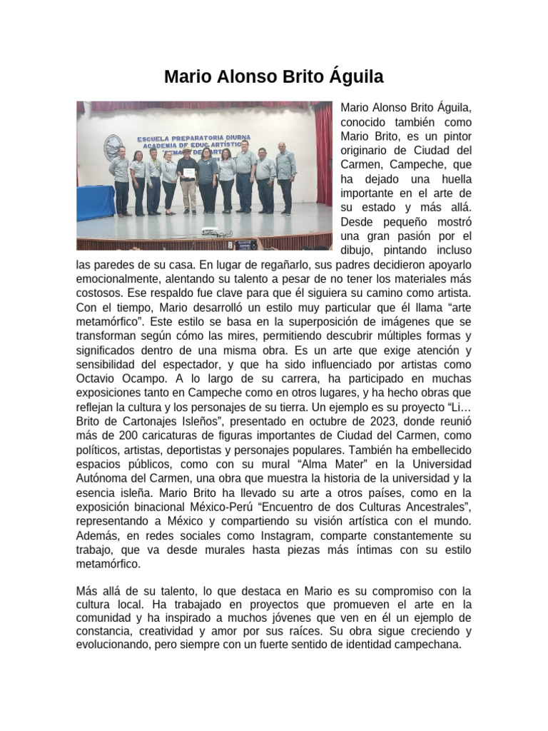 Mario Alonso Brito Águila | PDF | Las artes