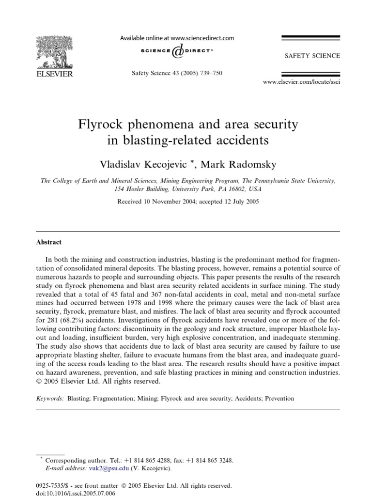 Flyrock Phenomena and Area Security | PDF | Mining | Occupational ...