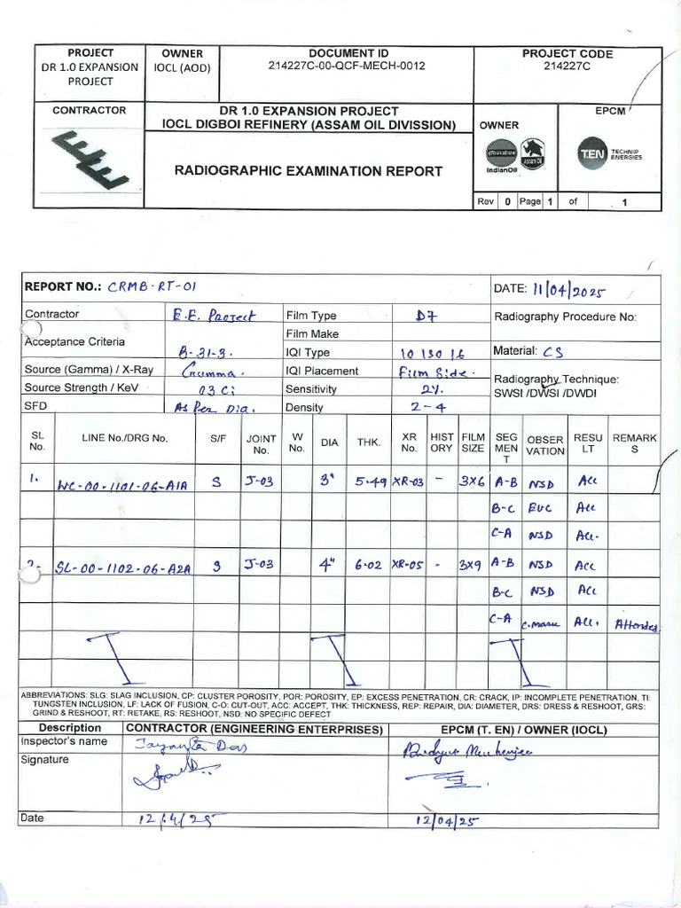 EE Radiography Reports | PDF