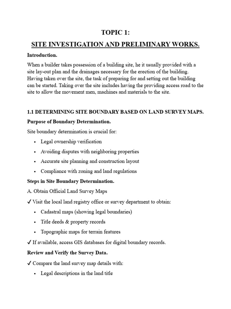 Lesson 1 Site Investigation | PDF | Surveying | Geotechnical Engineering