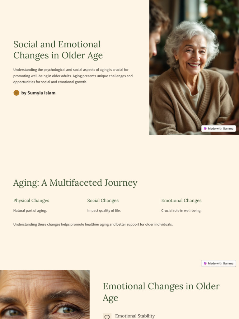 Social and Emotional Changes in Older Age | PDF