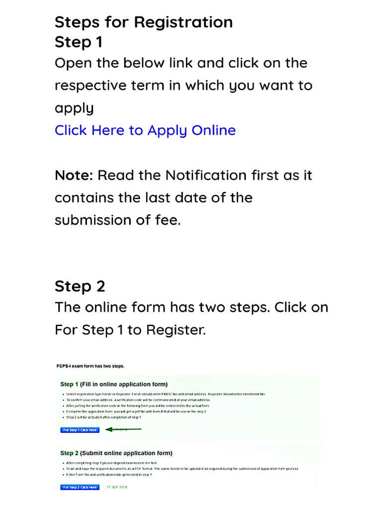Stepwise Part-1 Online Registration | PDF