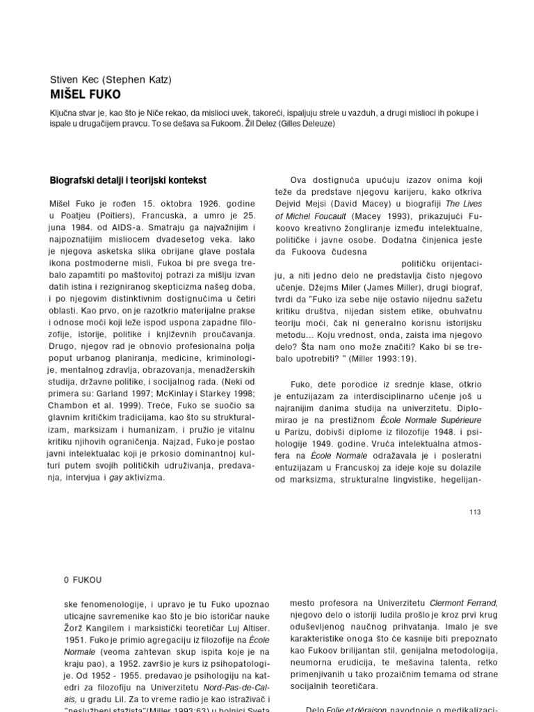 Stephen Katz Michel Foucault | PDF