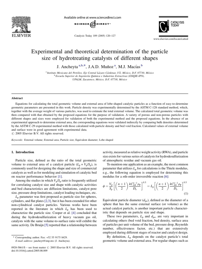 2005-Experimental and Theoretical Determination of The Particle Size of ...