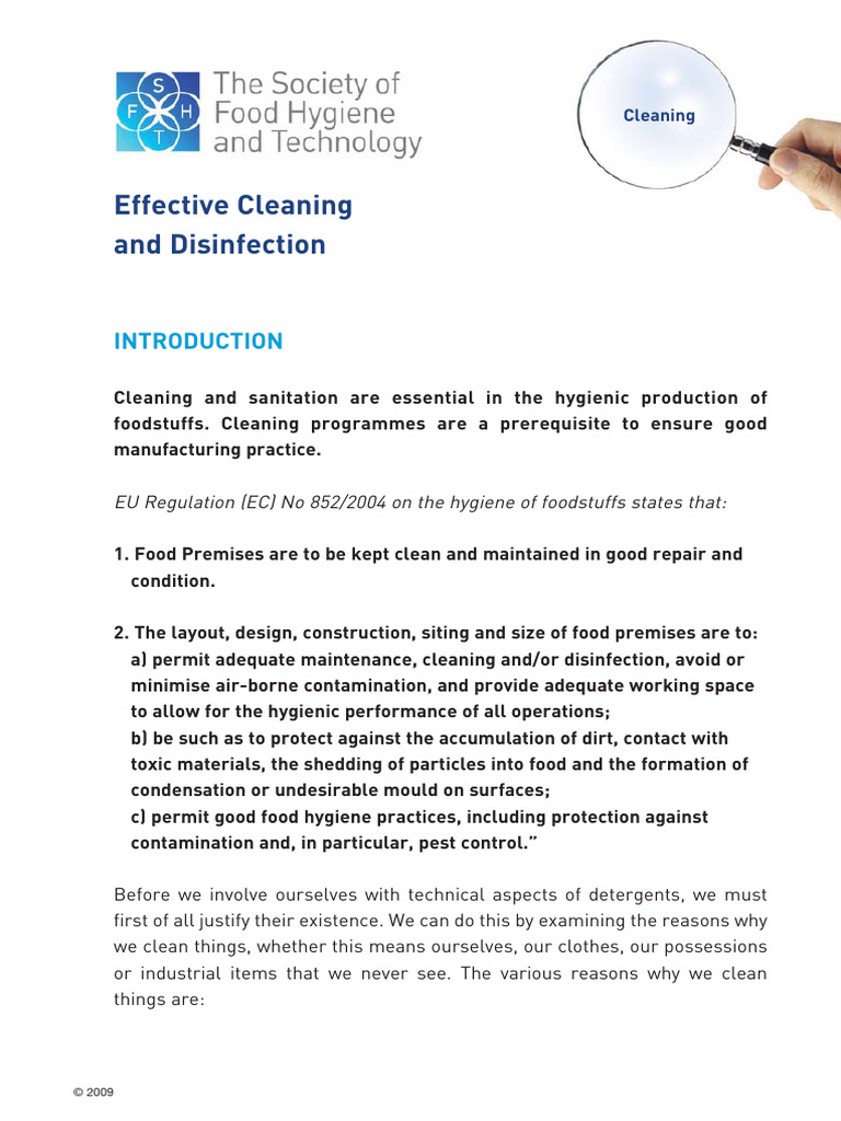 The Effective Cleaning and Disinfection | PDF | Disinfectant | Chlorine