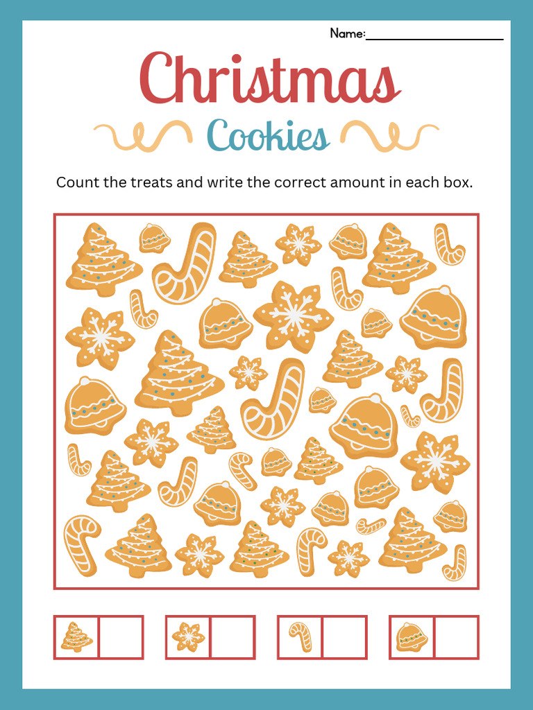 Christmas Cookies Count Worksheet | PDF
