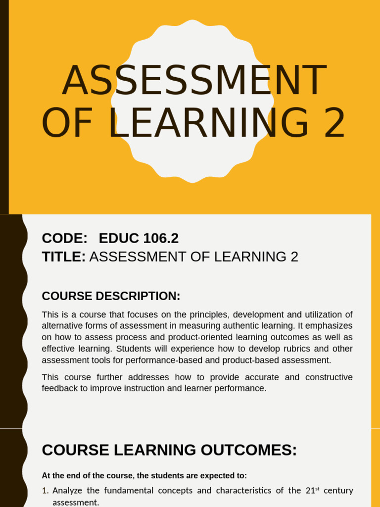 Assessment of Learning 2 | PDF