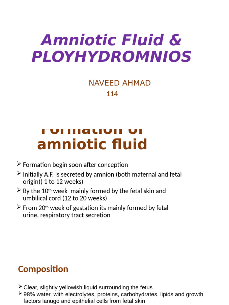 Amniotic Fluid, Ployhydromnios 114 | PDF | Fetus | Diseases And Disorders