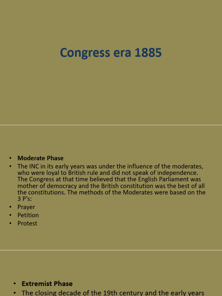 Indian National Congress Phases (1885-1947) | PDF | British Raj ...