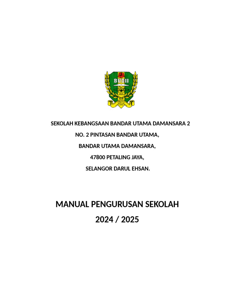 Manual Pengurusan 2024 | PDF