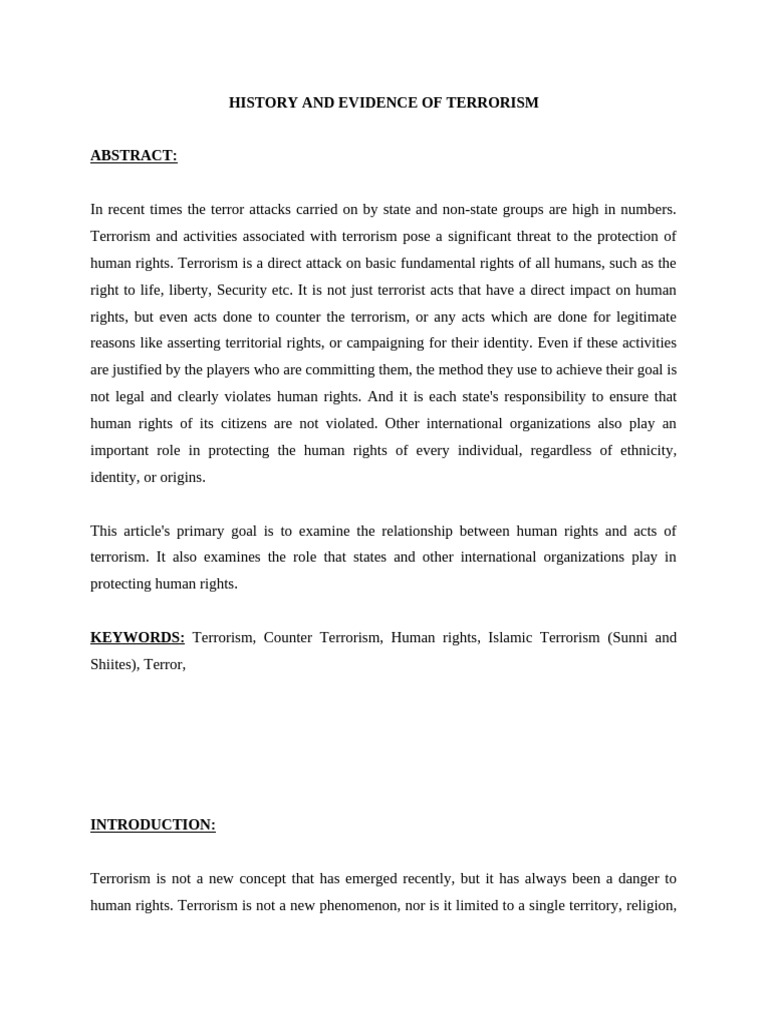 History and Evidence of Terrorism | PDF | Islamic Terrorism | Sunni Islam