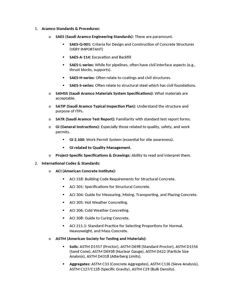 Aramco Standards Index | PDF | Concrete | Composite Material