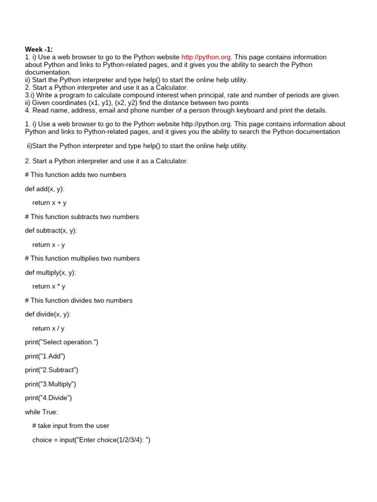 Python Lab Manual CSE 2022-23 | PDF | Compound Interest | Control Flow