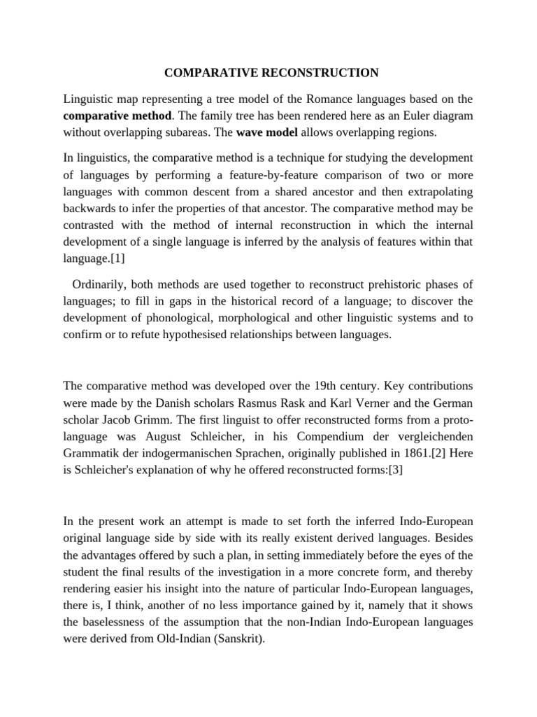 Comparative Reconstruction | PDF | Philology | Language Arts & Discipline