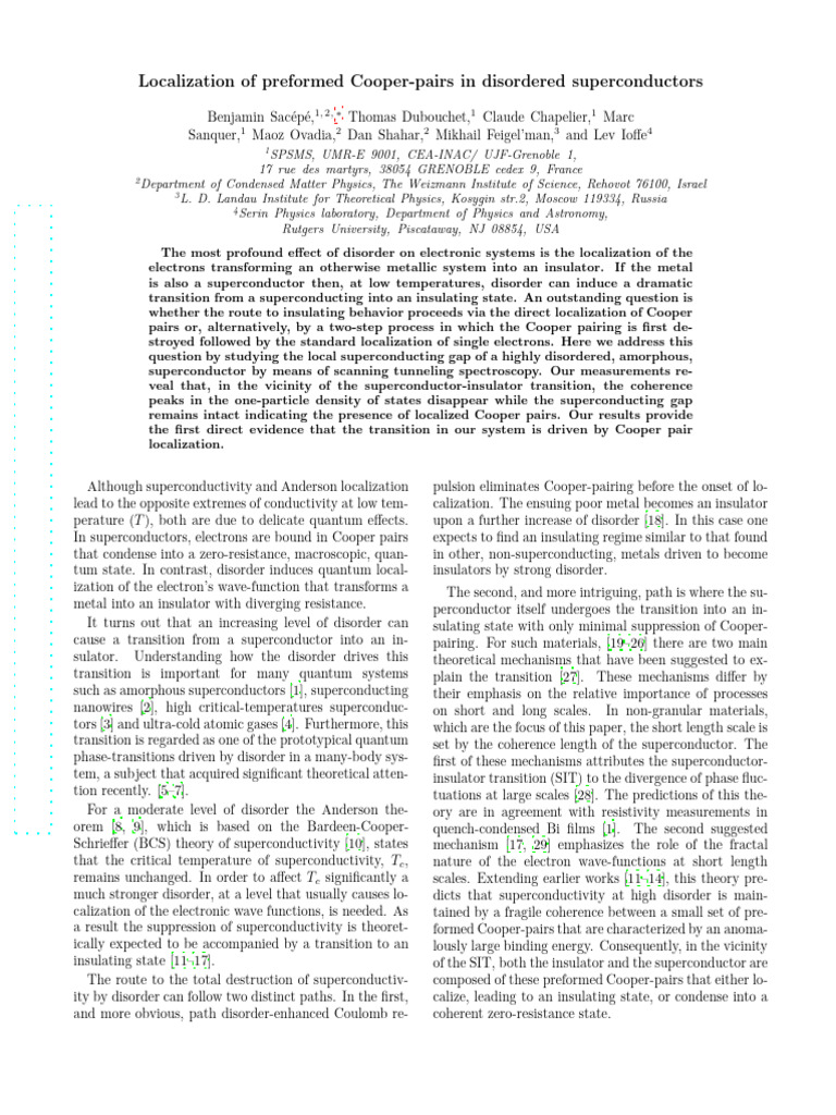 Local of Cooper Pairs | PDF | Superconductivity | Physical Phenomena