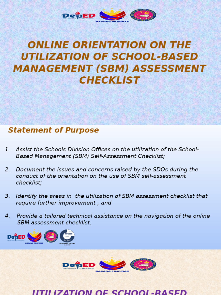 On SBM Assessment Tool | PDF | Reading Comprehension | Teachers