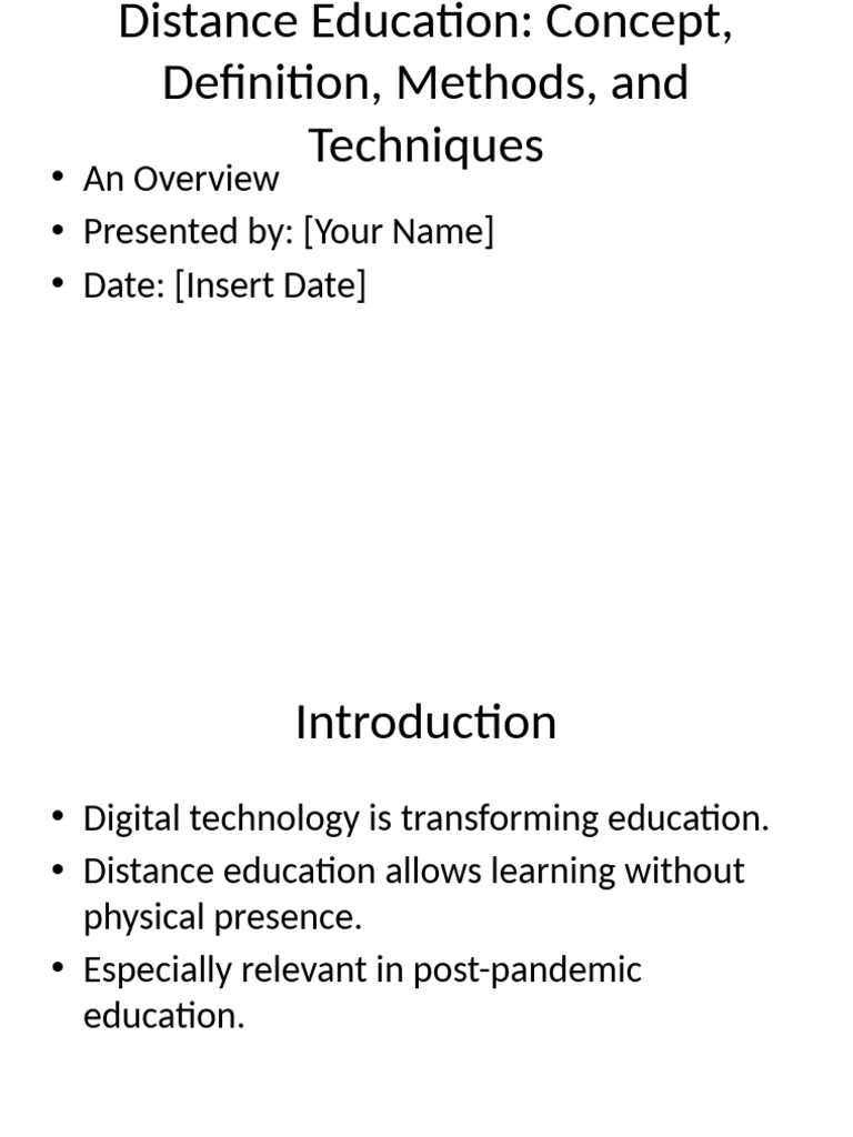 Distance Education 20 Slides Presentation | PDF | Distance Education ...