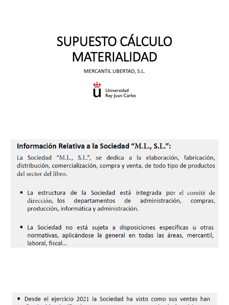Supuesto Calculo Materialidad | PDF