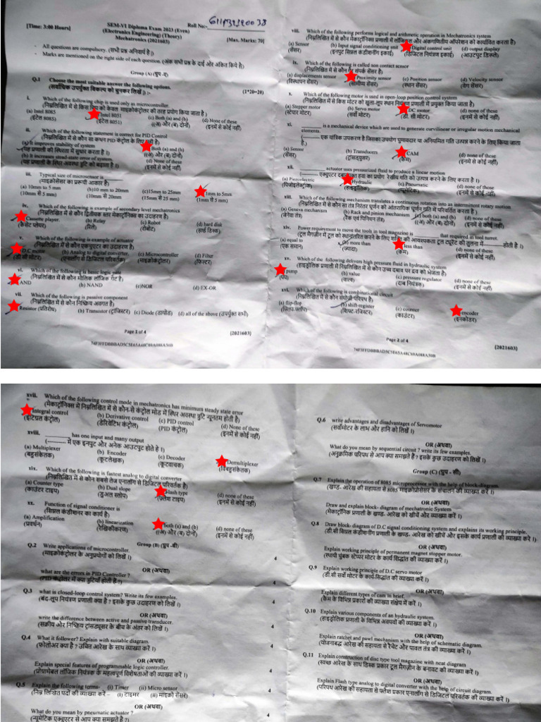 Mechatronics 2023 (Even) | PDF