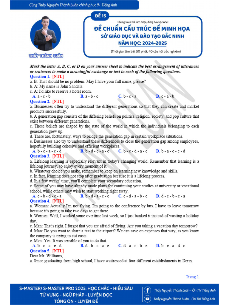 Đề 02 - Đề PTĐMH NTL Đề 15 | PDF | Urbanization | Landslide