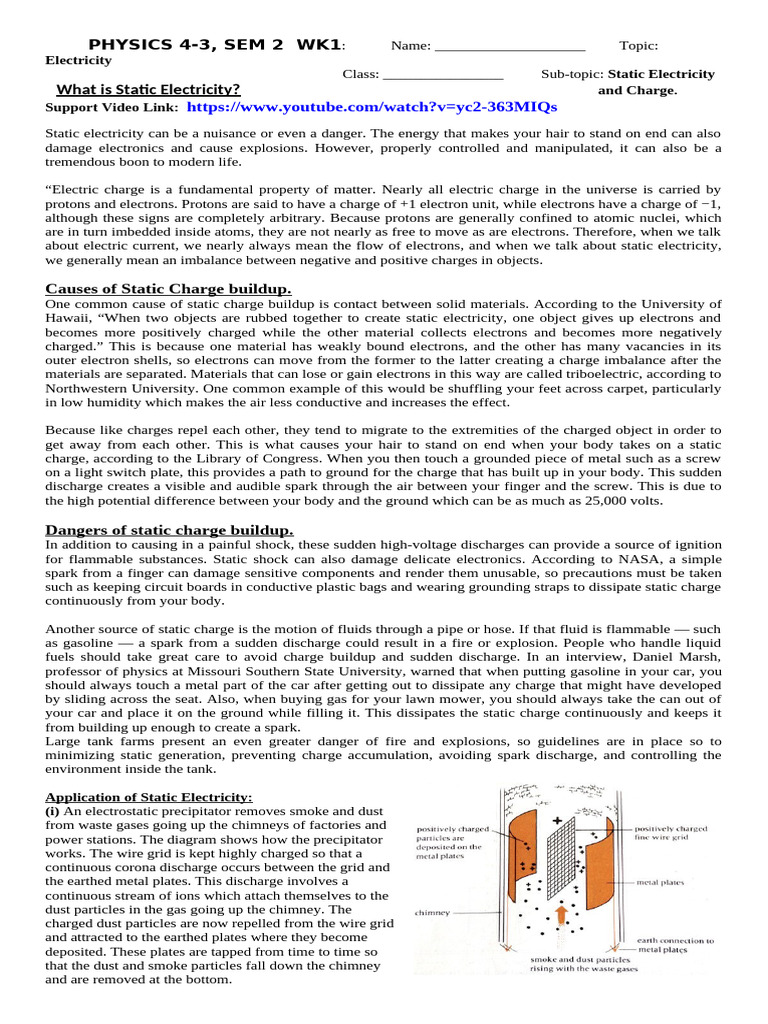 Static Electricity Notes | PDF | Electrostatic Discharge | Electric Charge