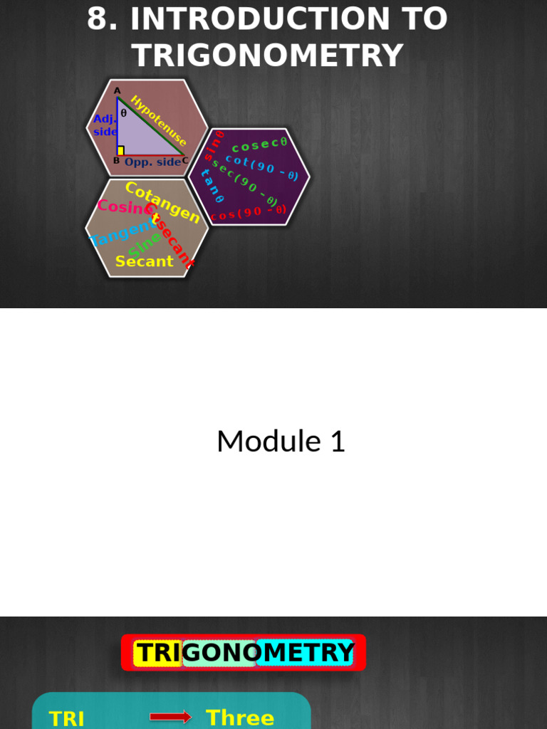 Introduction To Trigonometry Lecture 01 | PDF | Trigonometric Functions | Trigonometry