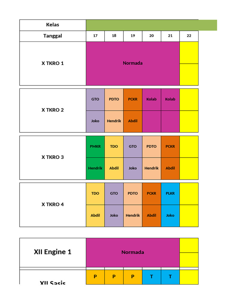 Jadwal Blok TKR 2023-2024 Revisi 4 | PDF