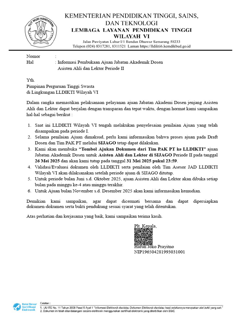 Pembukaan Ajuan JAD AA Dan Lektor | PDF