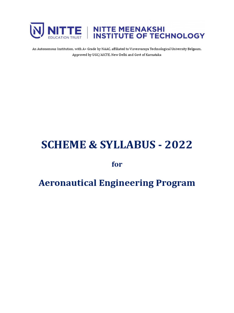 Aero - 2022 Batch Scheme and Syllabus | PDF | Engineering | Airfoil