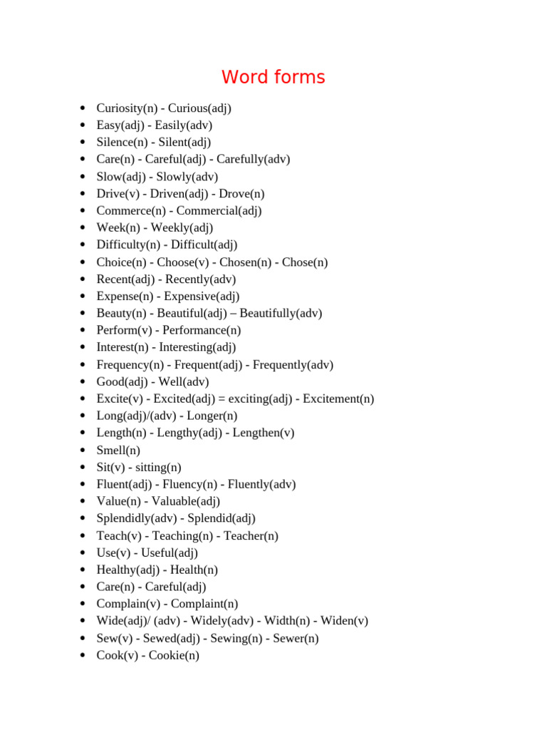 Word Forms | PDF | Human Communication | Cultural Assimilation