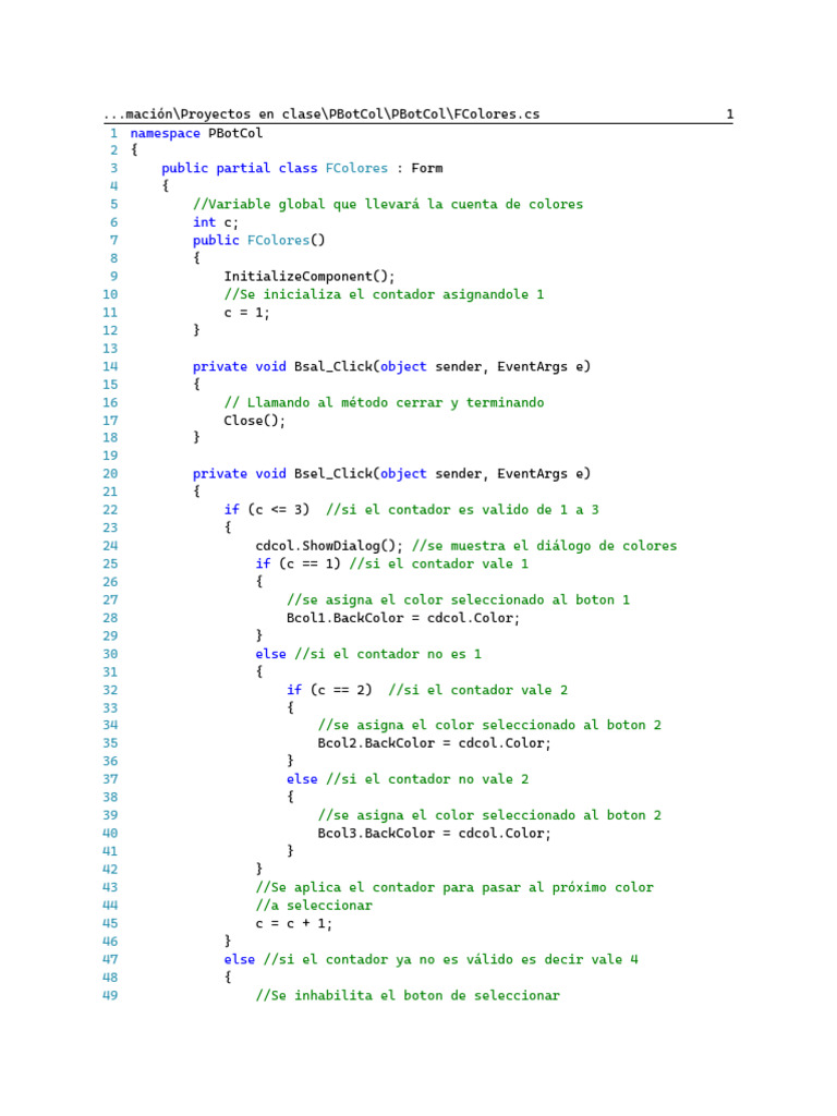Codigo de Botones de Colores | PDF | Programación de computadoras ...