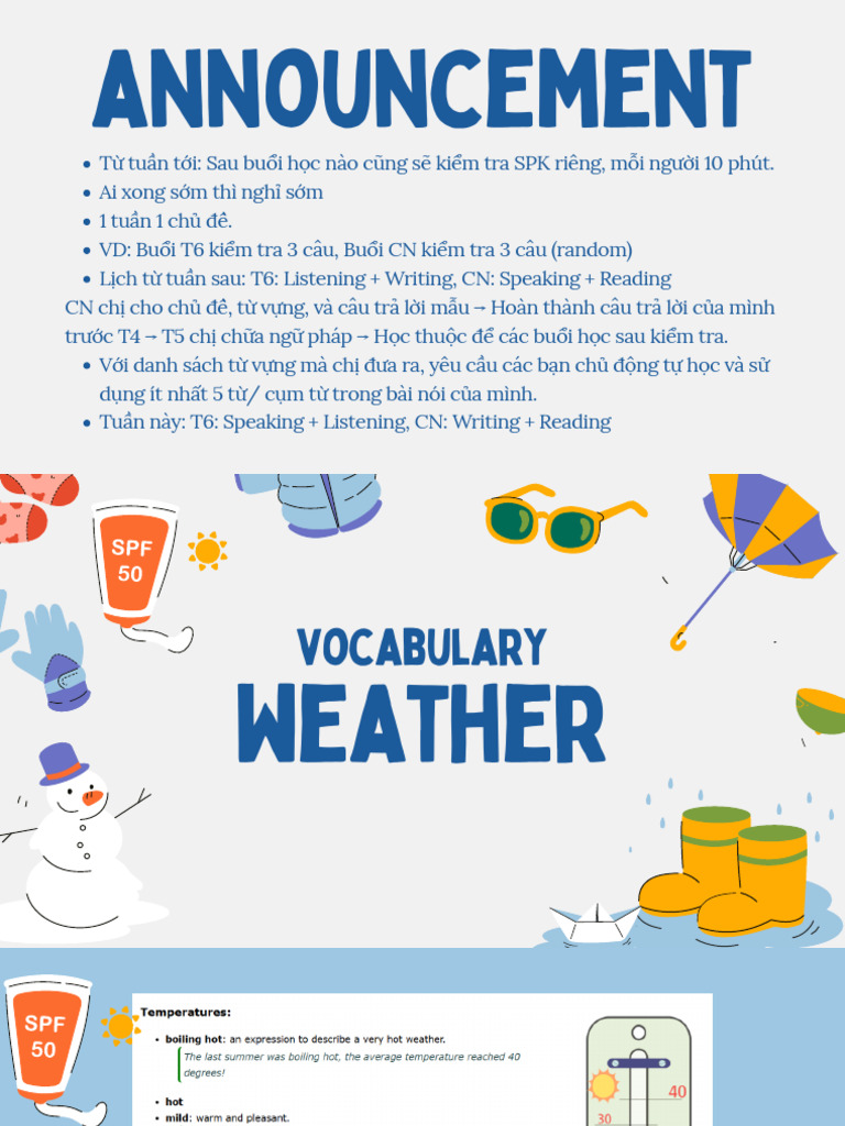 Weather Vocab | PDF