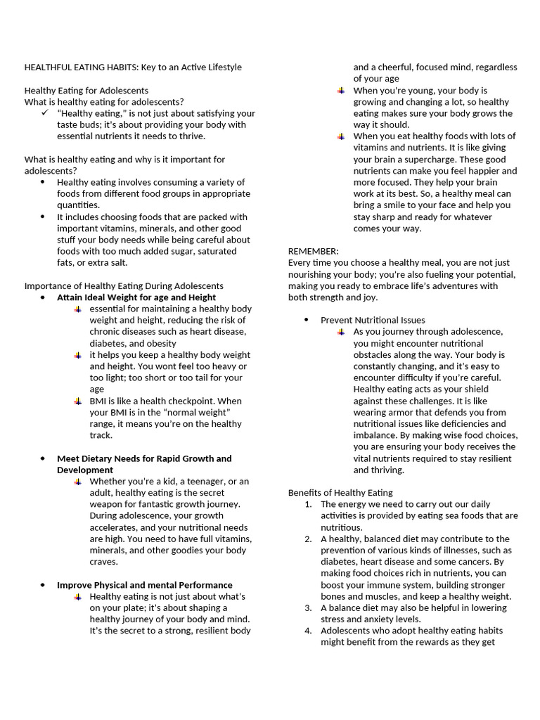 Reading Materials in Health 3rd Quarter | PDF | Nutrients | Healthy Diet