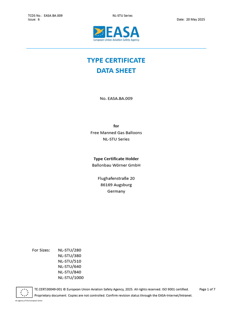 TCDS EASA BA 009 Issue06 | PDF | Aviation
