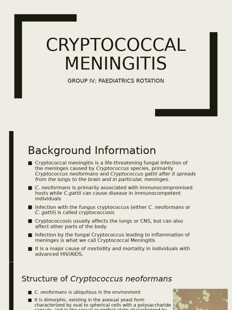 Cryptococcal Meningitis | PDF | Medical Specialties | Immunology