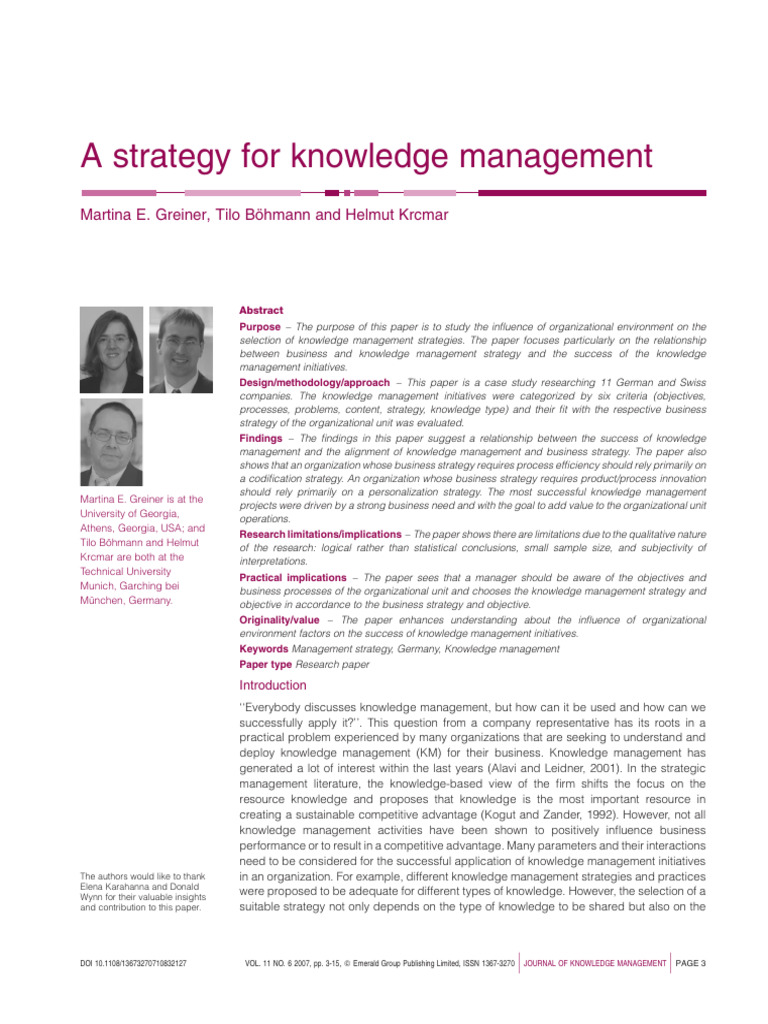 A Strategy For Knowledge Manag | PDF | Knowledge Management | Tacit Knowledge