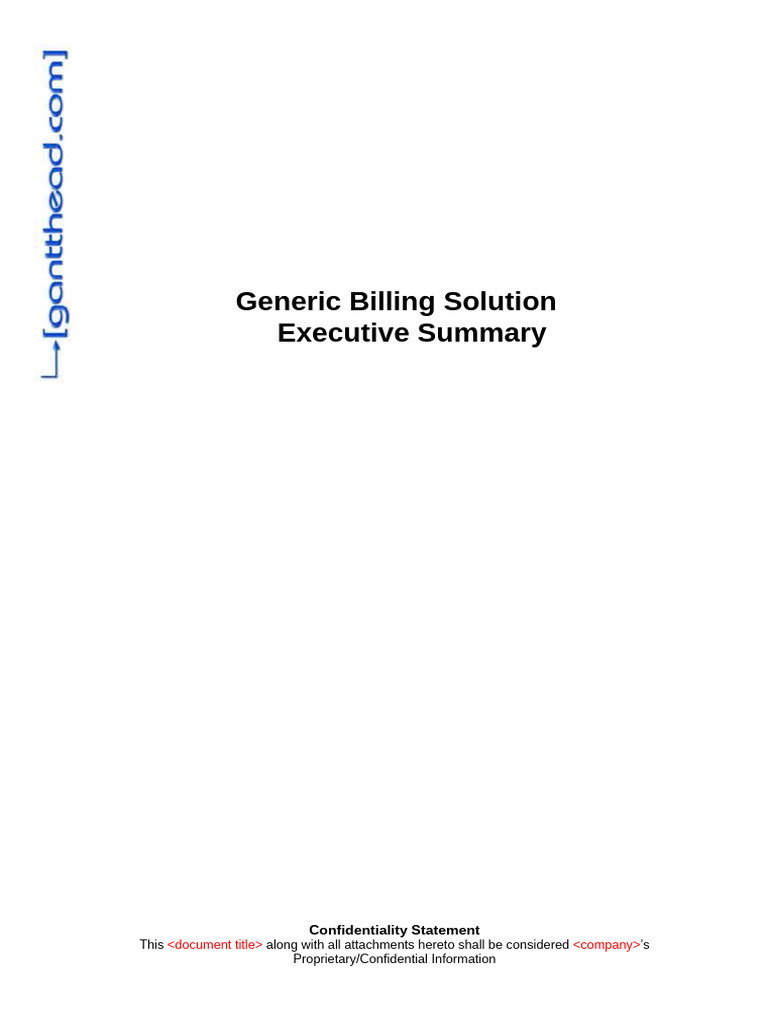 Generic Billing Solution Executive Summary | PDF | Use Case | Business ...