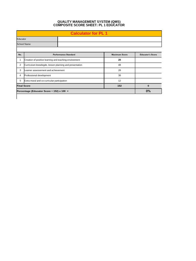 QMS PL1 - Calculator | PDF