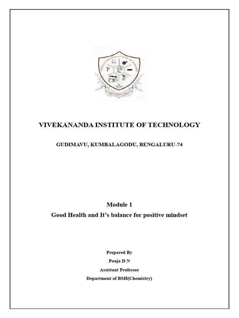 Positive Mindset & Good Health Guide | PDF | Stress (Biology) | Mental ...