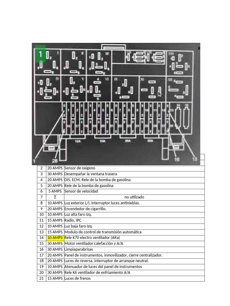Diagrama De Fusibles Y Relés Corsa Pdf