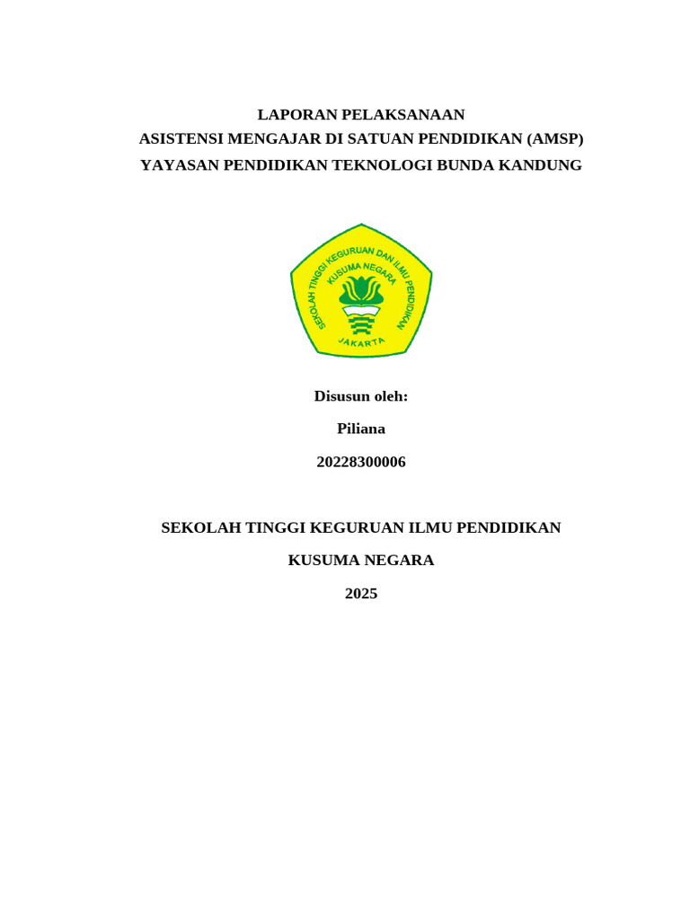 Lampiran Buku Juknis AMSP - Yayasan Pendidikan | PDF