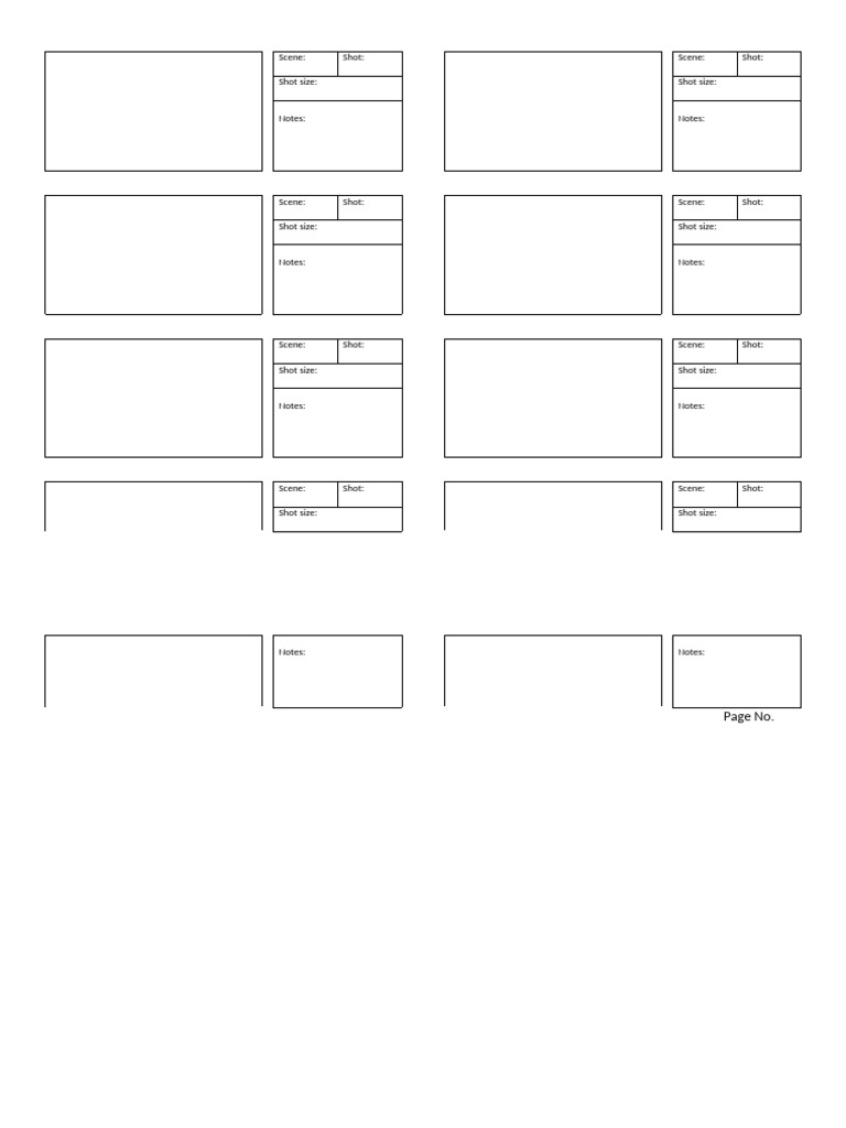Storyboard Template for Filmmaking | PDF