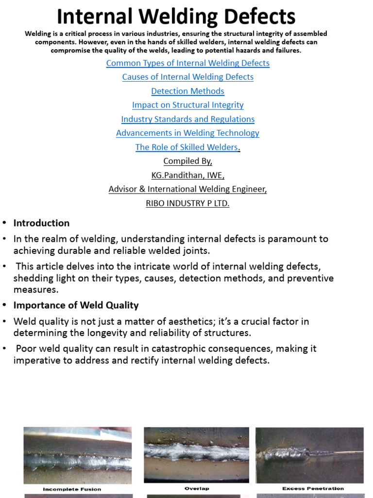 Internal Weld Defects - 1 | PDF | Welding | Construction