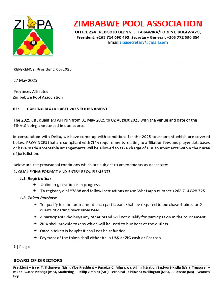 CBL 2025 Communication To Council2-1 | PDF | Identity Document