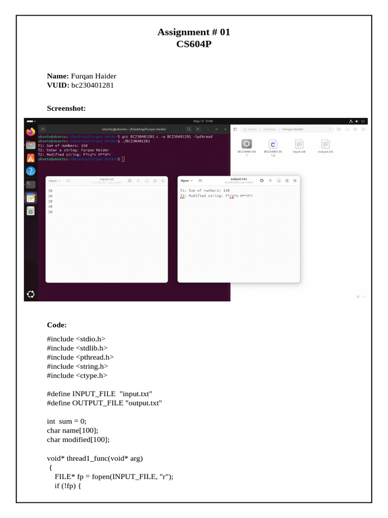 CS 604P Asignment 1 | PDF