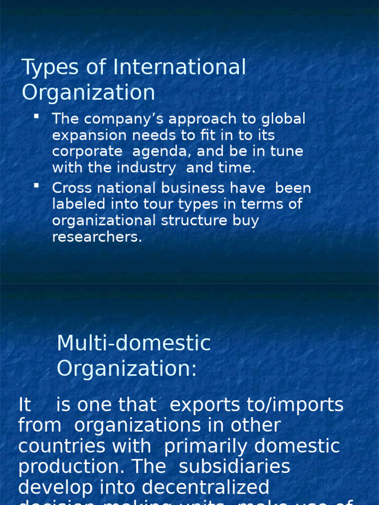 Types of International Organization-1_487257312 | PDF | Subsidiary ...